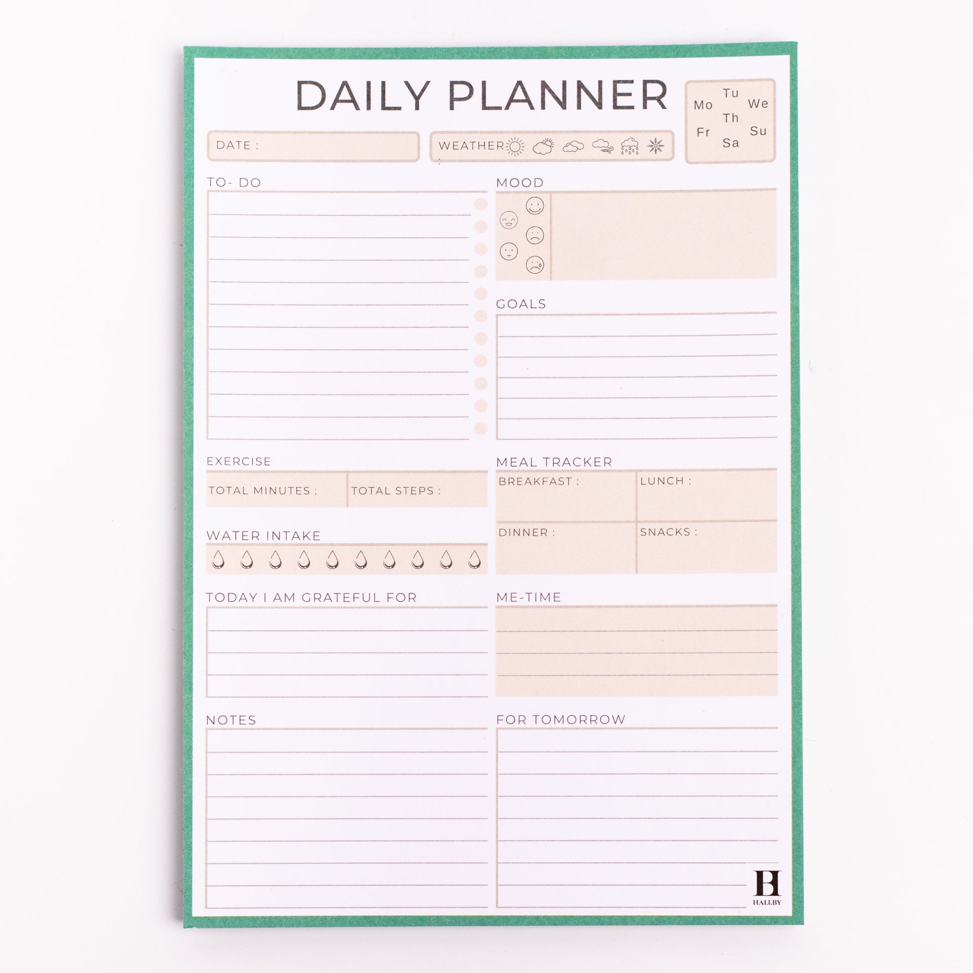 Daily Planner Pad | A5 Tear Off Daily Planner – Hallby